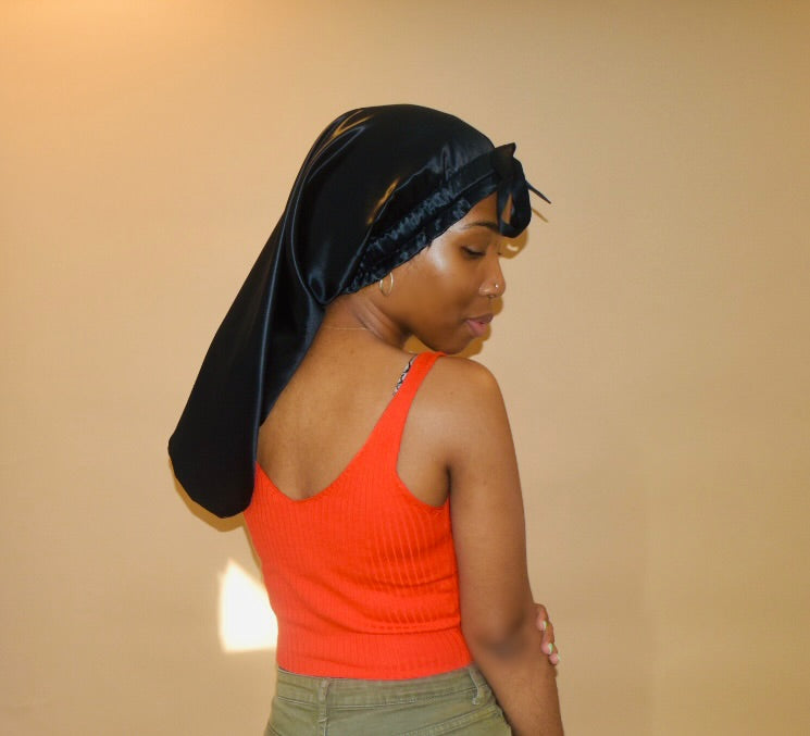 Gia-silk sleep bonnet- charmeuse mulberry night cap- large silk bonnet – Maison Du Silks