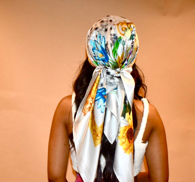 Pure Mulberry Charmeuse Silk Head Scarves, Shawls, - Maison Du Silks